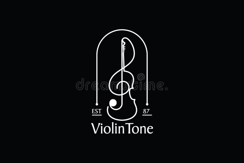 Violin and Note Vector Logo Illustration Stock Vector - Illustration of ...