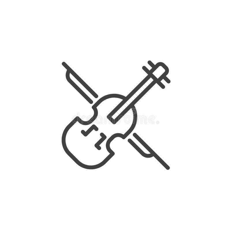 Violin outline icon stock vector. Illustration of melody - 117806597