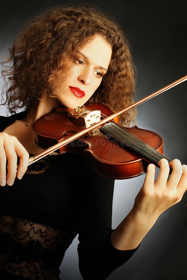 Violinist Woman Violin Playing Stock Image - Image of musician, artist ...