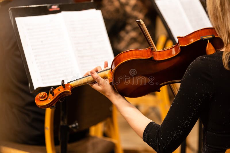 Violin Playing Hands Close Up Stock Photo - Image of classical, group ...