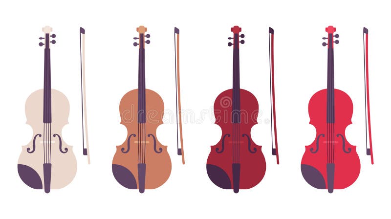 Violin Set with Bow, Bowed Stringed Musical Instrument Set Stock Vector ... Violin Set with Bow, Bowed Stringed Musical Instrument Set Stock Vector ...