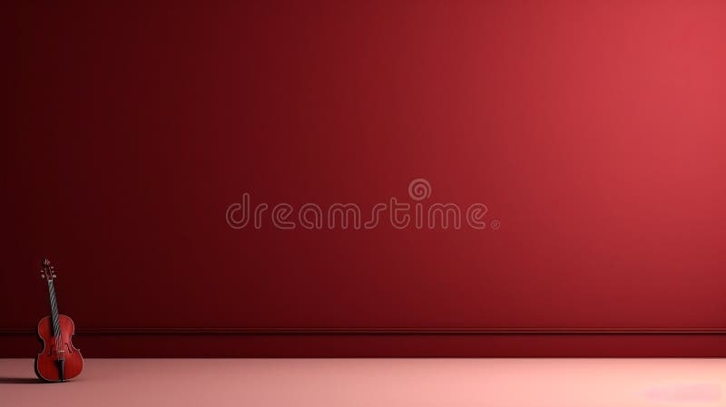 Elegant Minimalist Maroon Wall for Musical Instruments Presentation ...