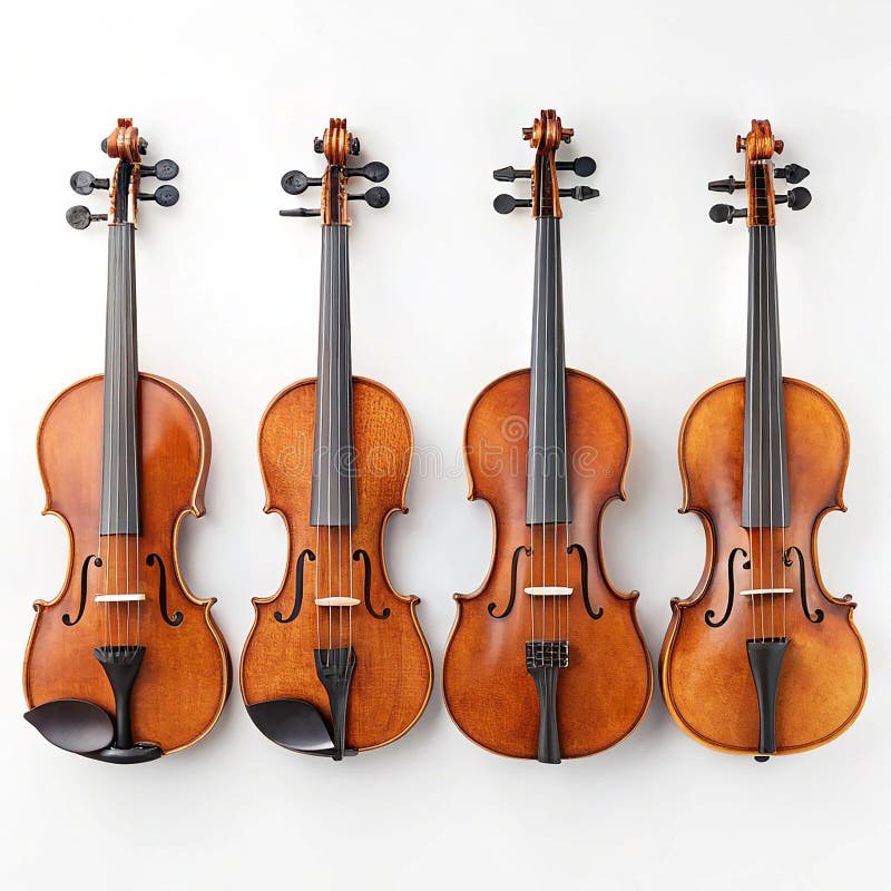 Violin Strings Set on White Surface Stock Illustration - Illustration ...