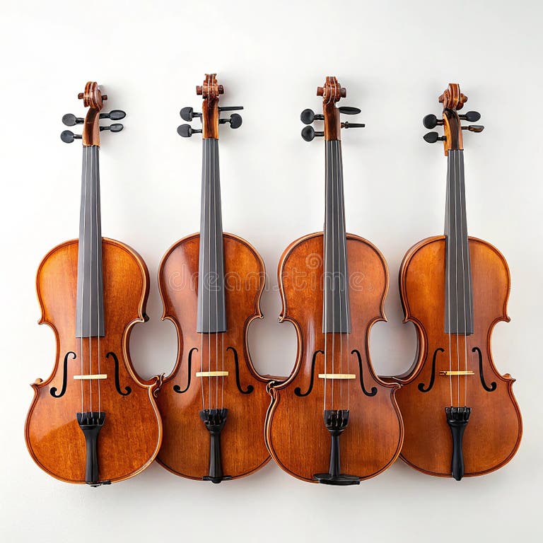 Violin Strings Set on White Surface Stock Illustration - Illustration ...