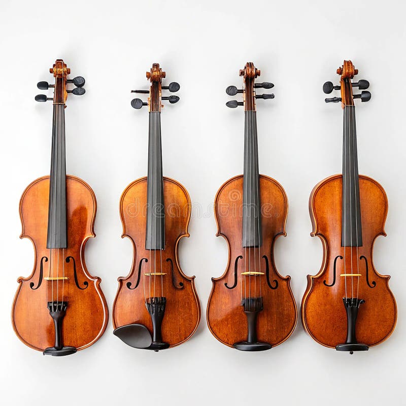 Violin Strings Set on White Surface Stock Illustration - Illustration ...