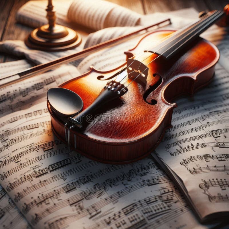 A Violin on Top of a Music Sheet, Blending Classical Music and ...