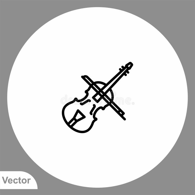 Violin Vector Icon Sign Symbol Stock Vector - Illustration of flat ...