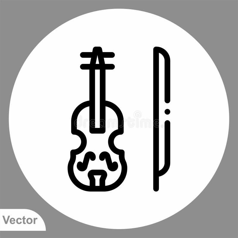 Violin Vector Icon Sign Symbol Stock Illustration - Illustration of ...