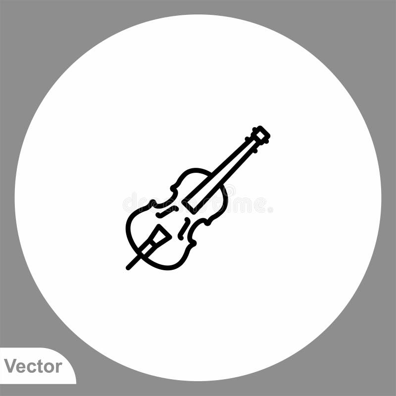 Violin Vector Icon Sign Symbol Stock Vector - Illustration of antique ...