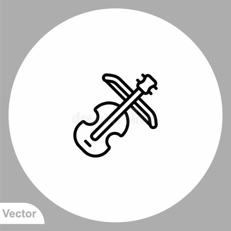 Violin Vector Icon Sign Symbol Stock Illustration - Illustration of ...