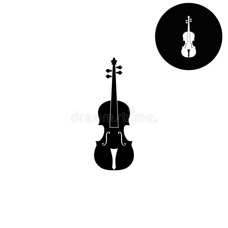 Violin - white vector icon stock vector. Illustration of classic ...