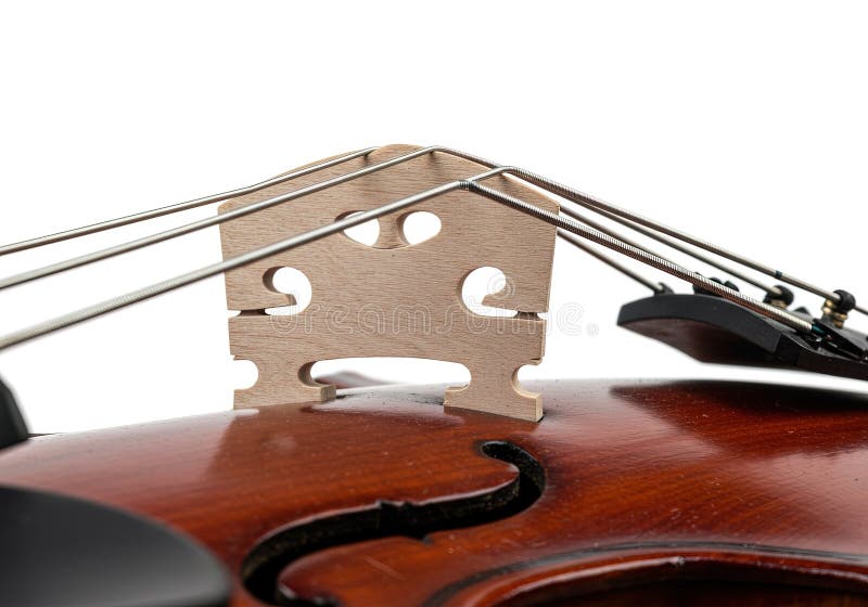 A Violin with a Wooden Bridge and Strings Ai Generated Stock ...