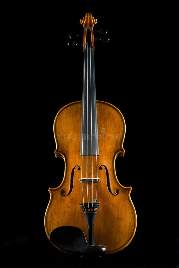 Eine Geige Mit Violinenbogen Auf Schwarzen Hintergrund Stockfoto - Bild ...