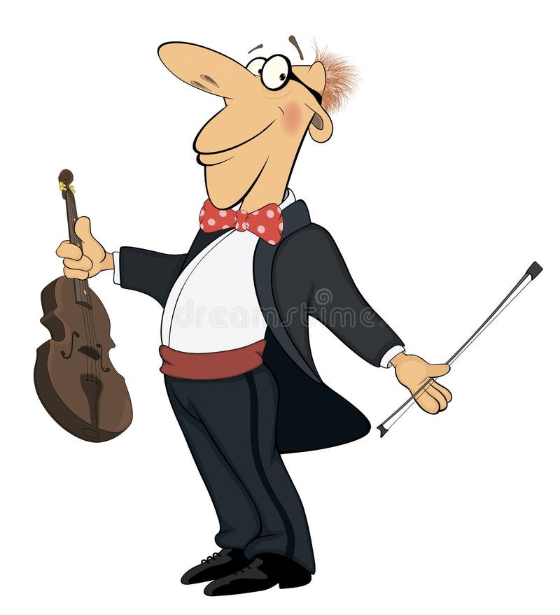 Violinist cartoon stock vector. Illustration of concert - 43827345