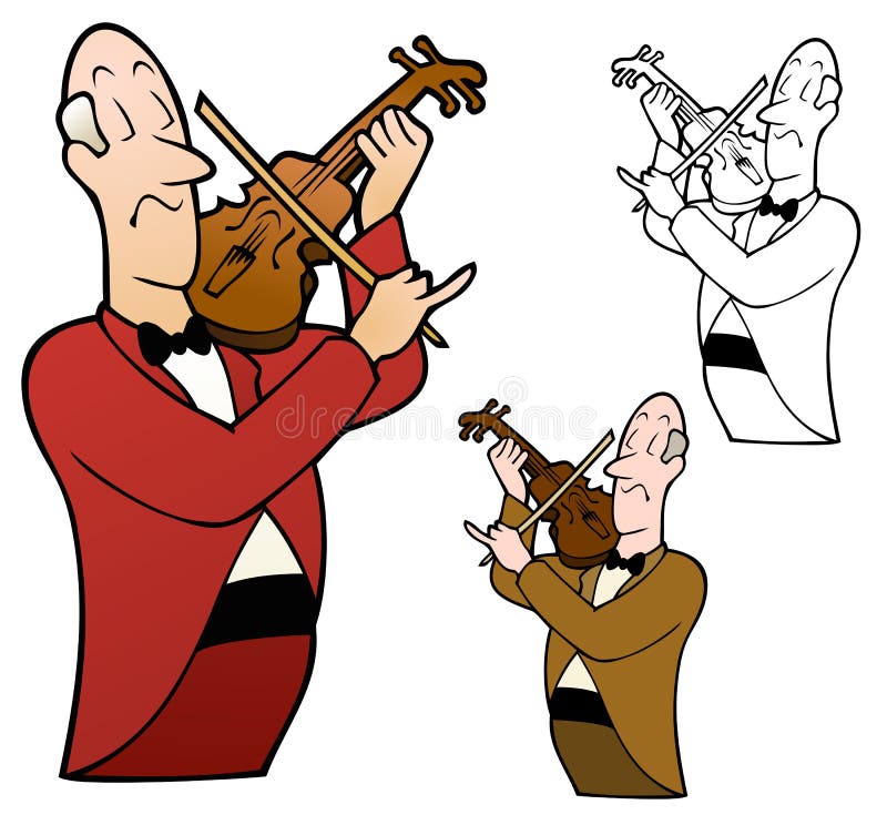 Violinist Playing Classical Music Stock Vector - Illustration of ...