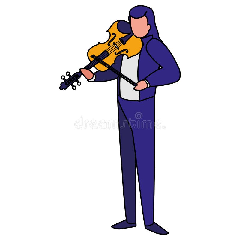 Violinist Playing Fiddler Character Stock Vector - Illustration of ...