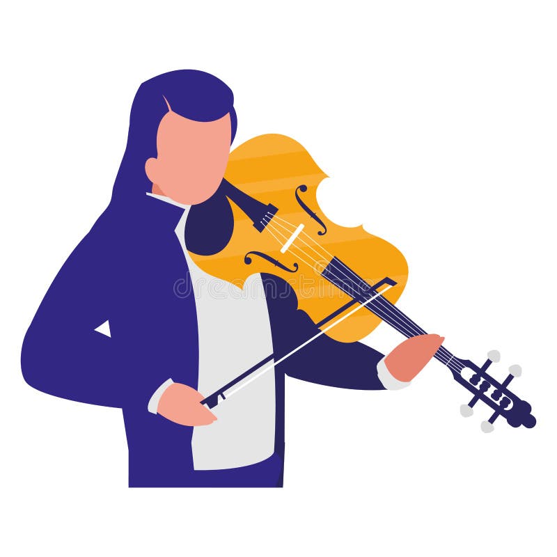 Violinist Playing Fiddler Character Stock Vector - Illustration of ...