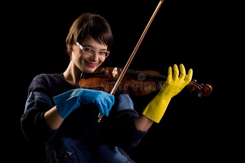 Violinist Playing in Gloves Stock Photo - Image of fingers, string: 8341854