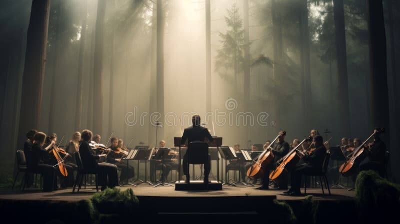 Violinists Performing in Classical Music Concert. Neural Network Ai ...