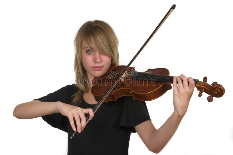 Violoniste Passionné De Femme Jouant De La Musique Classique Photo ...