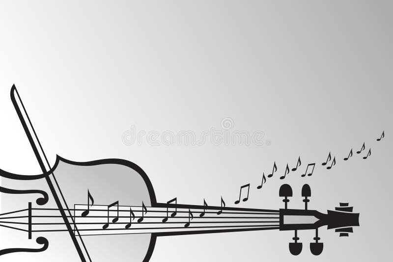 Violon et notes musicales illustration de vecteur. Illustration du ...