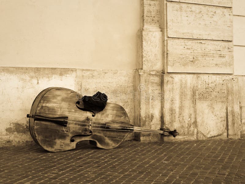 Violoncello or Contrabass on the Street Stock Photo - Image of bass ...