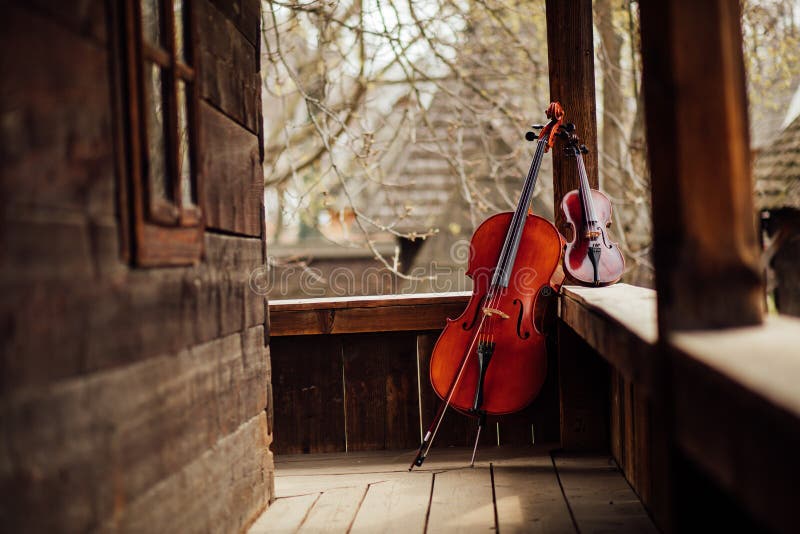 Violoncello Che Si Appoggia Un Portico Fotografia Stock - Immagine di ...