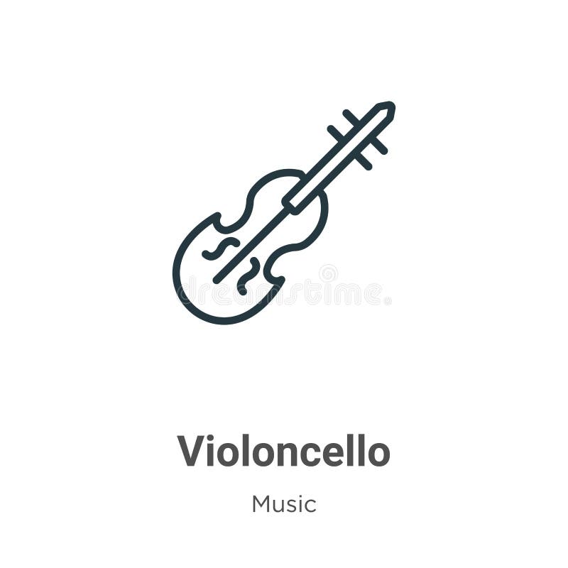 Violoncello Outline Vector Icon. Thin Line Black Violoncello Icon, Flat ...