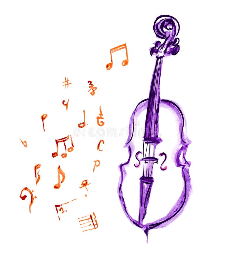 Violoncelo Y Notas Musicales Ilustración del Vector - Ilustración de ...