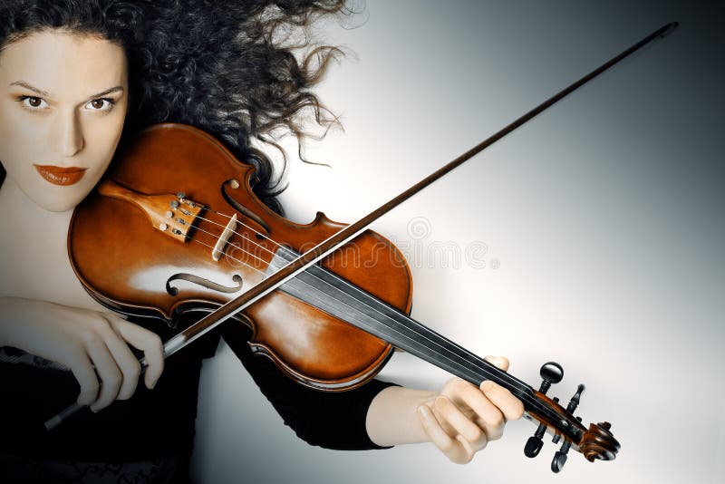 Musicienne De Femme Avec Le Violon Photo stock - Image du musique ...