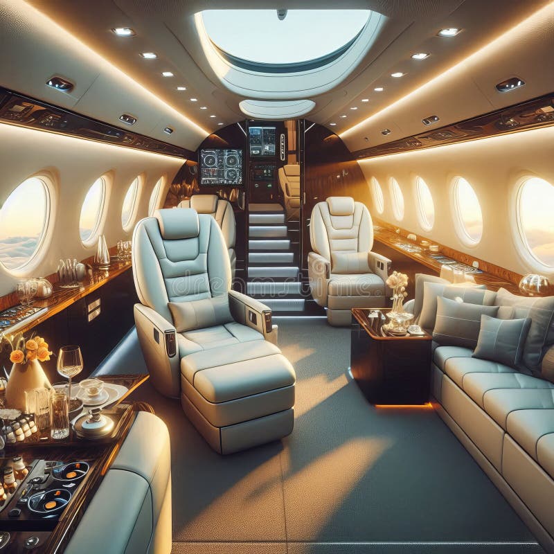 VIP Aviator a Luxurious Aircraft with a Spacious Comfortable Cab Stock ...