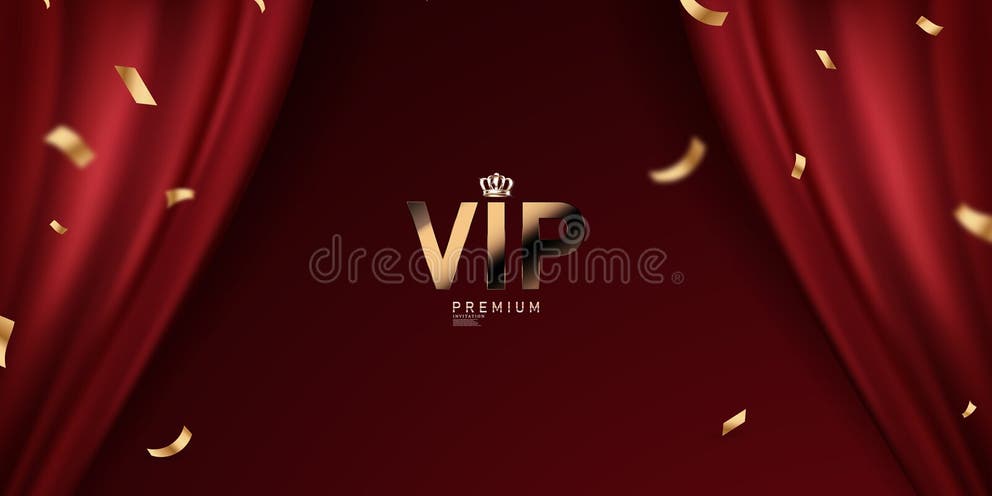 Vip Background Design on Red Luxury Curtains Vector Illustration Stock ...