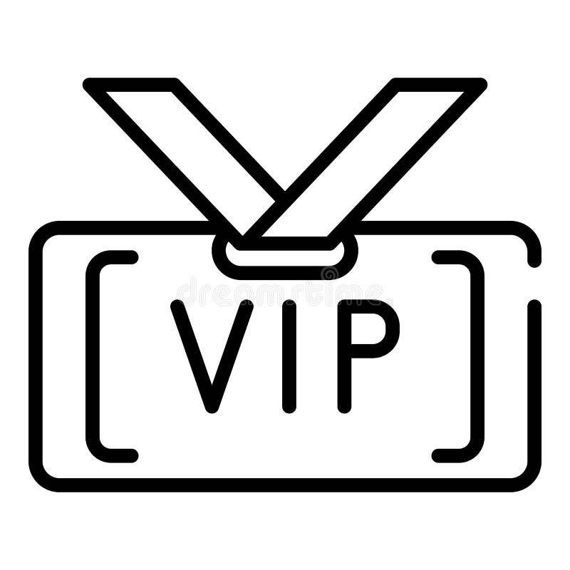 VIP Badge Icon, Outline Style Stock Vector - Illustration of element ...