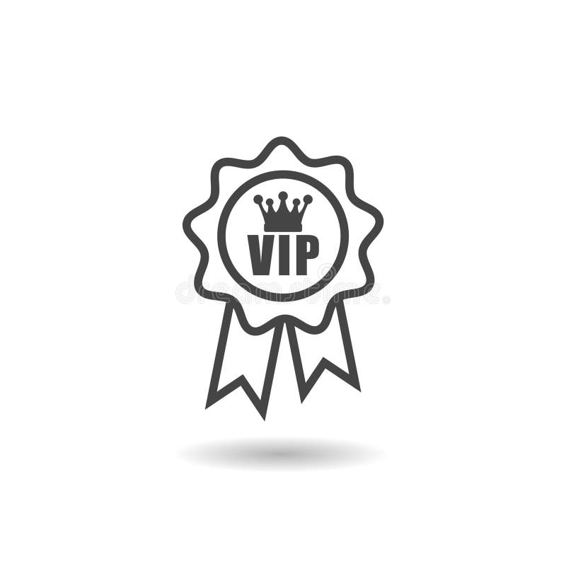 VIP badge icon with shadow stock vector. Illustration of carpet - 253533834