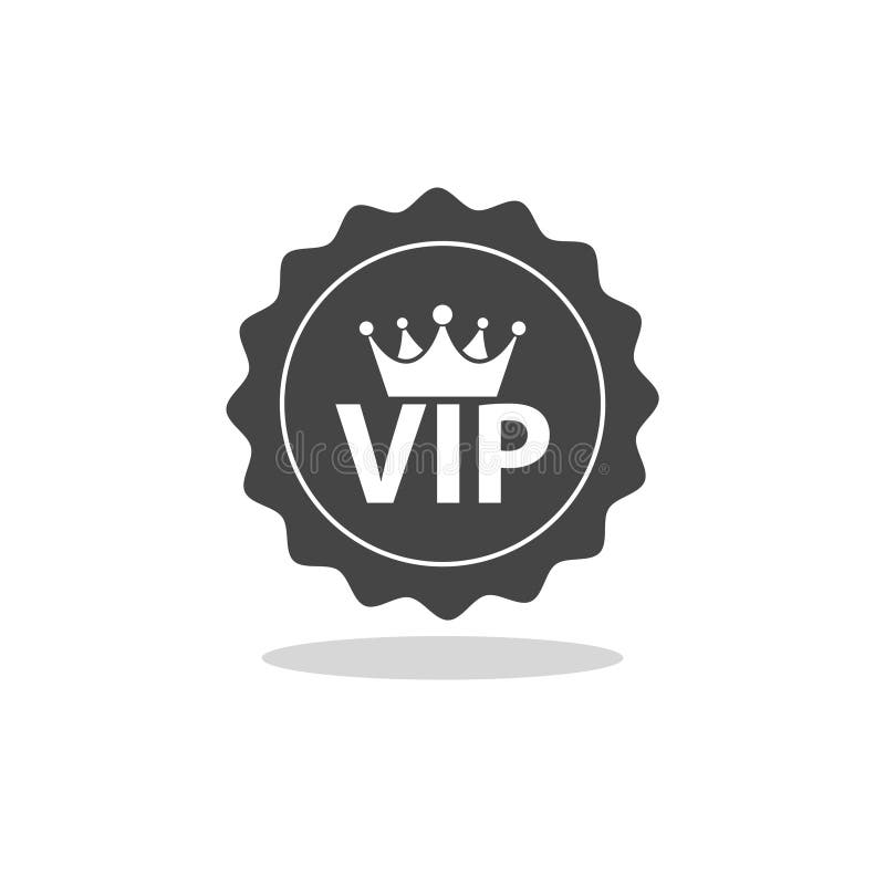VIP badge icon with shadow stock vector. Illustration of icon - 382604548