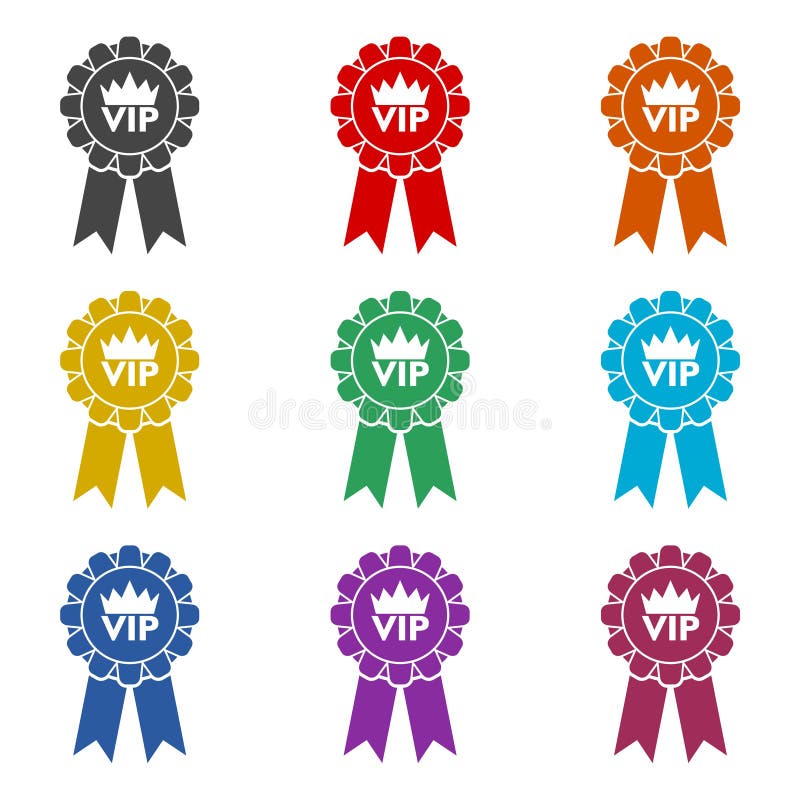 VIP Badge. Set Icons Colorful Stock Vector - Illustration of business ...
