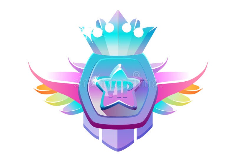 VIP Badge with Star and Crown Stock Vector - Illustration of game ...