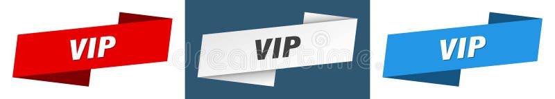 Vip Banner. Vip Ribbon Label Sign Set Stock Vector - Illustration of ...
