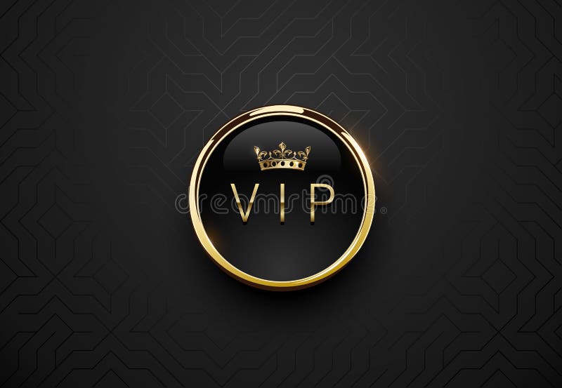 Vip Black Label with Golden Frame Sparks and Crown on Black Background ...