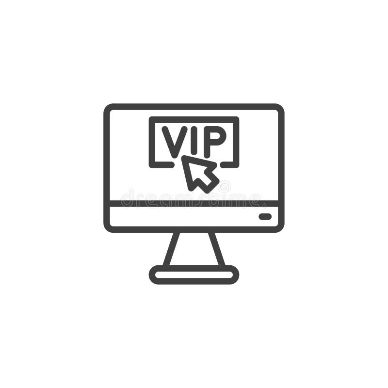 VIP booking line icon stock vector. Illustration of membership - 221462702