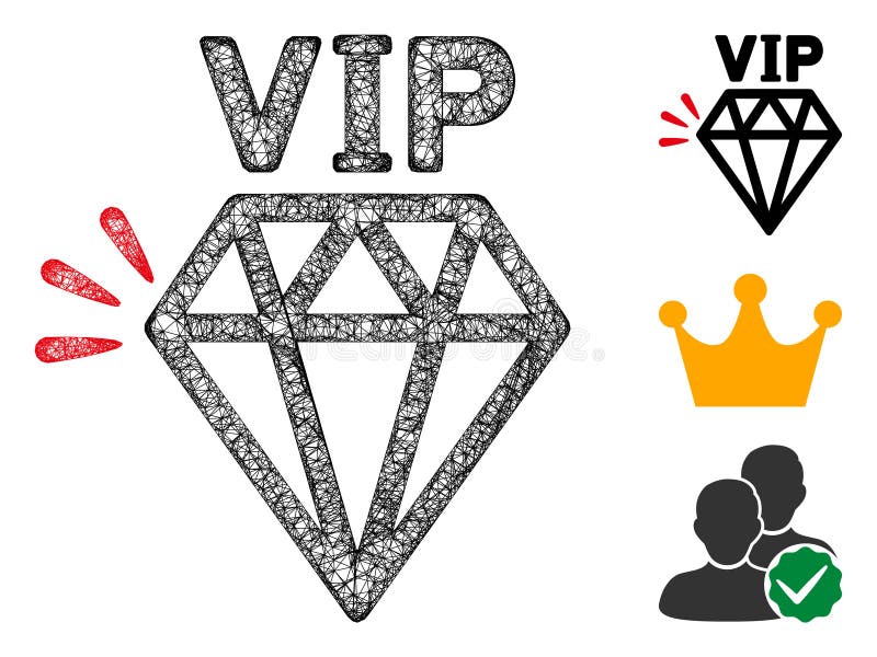 VIP Brand Polygonal Web Vector Mesh Illustration Stock Illustration ...