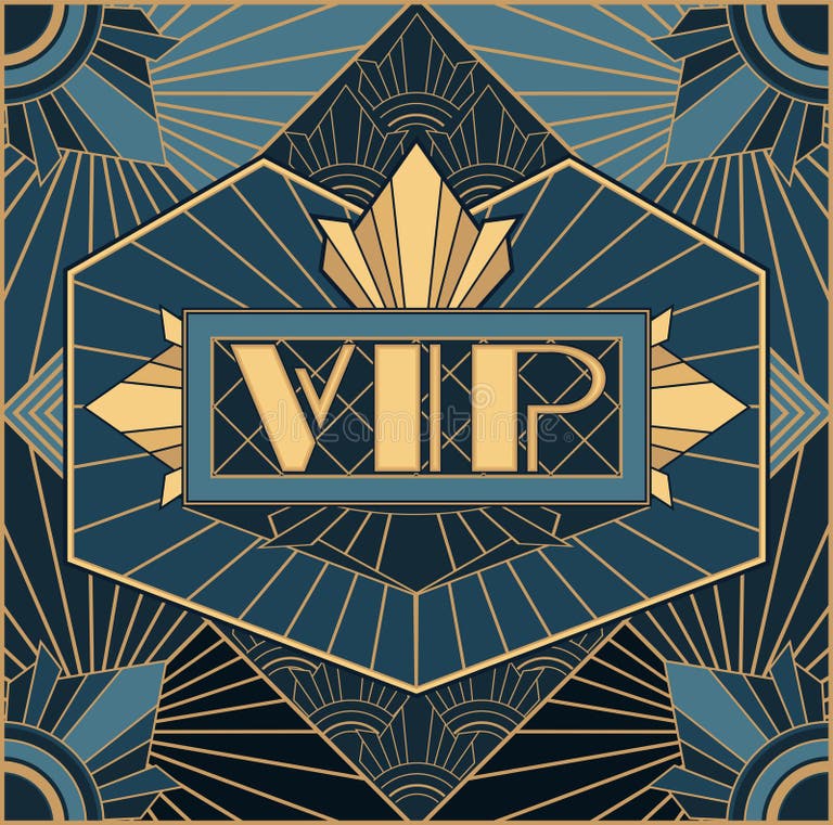 Vip Card in Art Deco Style, Vector Stock Vector - Illustration of cover ...