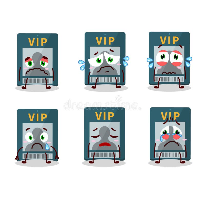 Vip Card Cartoon Character with Sad Expression Stock Vector ...