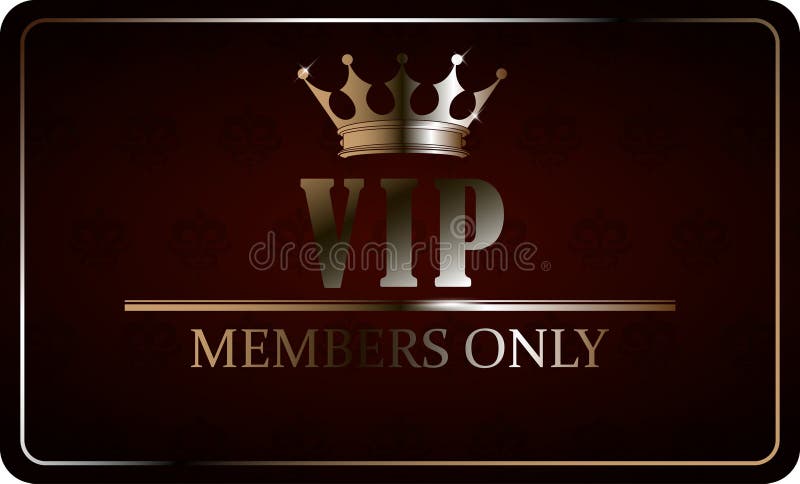 VIP Card with Gold Elements and Crown. Vector Image Stock Illustration ...