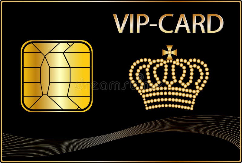 VIP Card with a Golden Crown Stock Vector - Illustration of credit ...