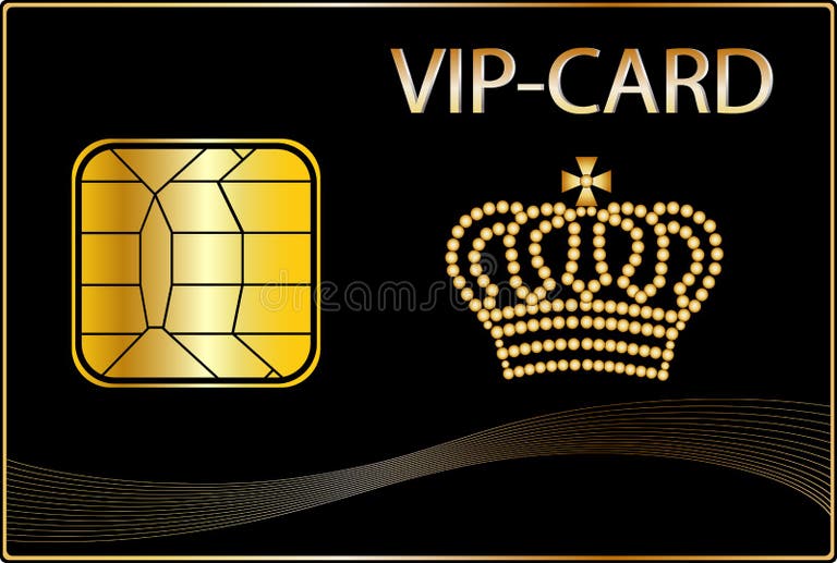 VIP Card with a Golden Crown Stock Vector - Illustration of credit ...