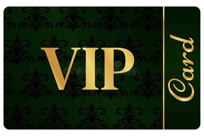 VIP Card with a Luxurious Dark Green Pattern. Stock Illustration ...