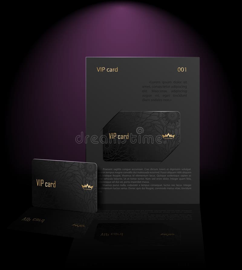 Vip Card Presentation (black) Stock Illustration - Illustration of ...