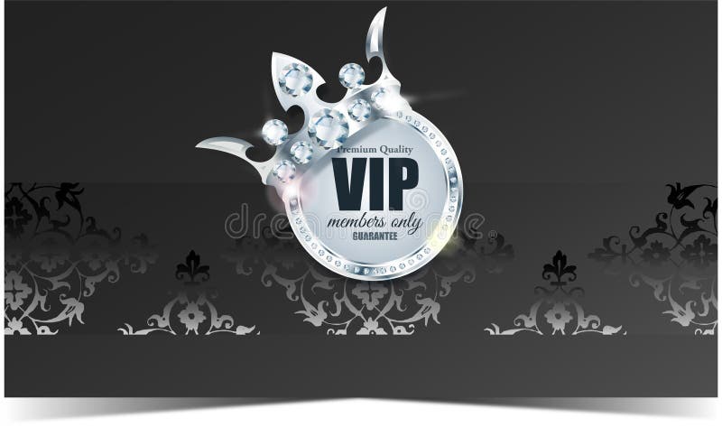 VIP Card. Silver Background. Premium Quality. Crown Stock Illustration ...