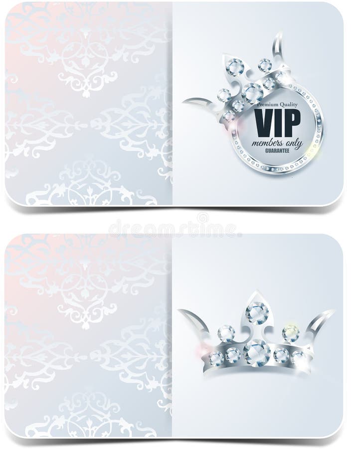 VIP Card. Silver Background. Premium Quality. Crown Stock Illustration ...